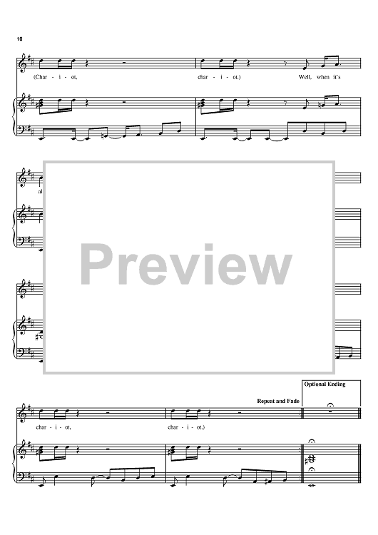 Chariot" Sheet Music by Gretchen Wilson for Piano/Vocal/Chords - Sheet ...