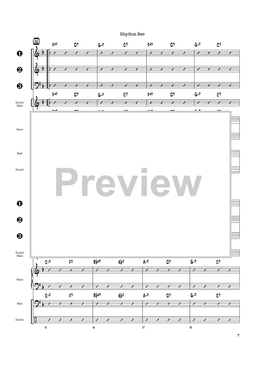 Rhythm Bee - Score" Sheet Music for Jazz Combo - Sheet Music Now
