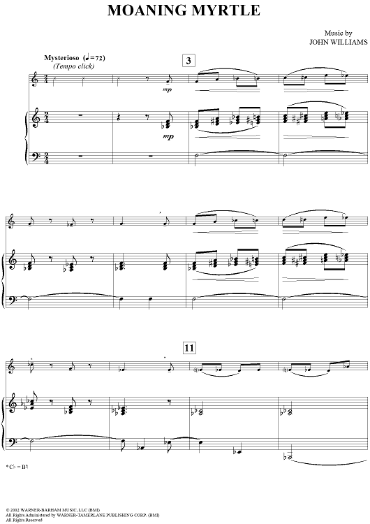 Moaning Myrtle" Sheet Music for Alto Sax/Piano - Sheet Music Now