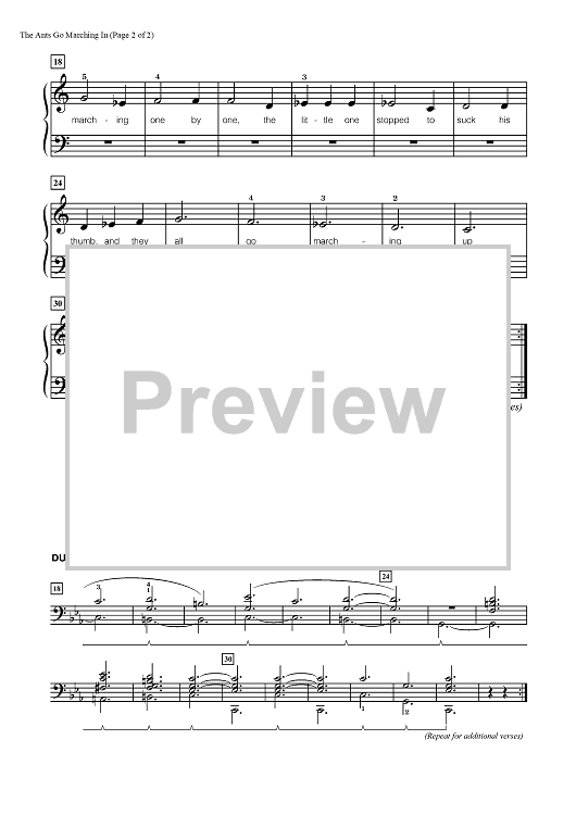 The Ants Go Marching" Sheet Music for Piano - Sheet Music Now