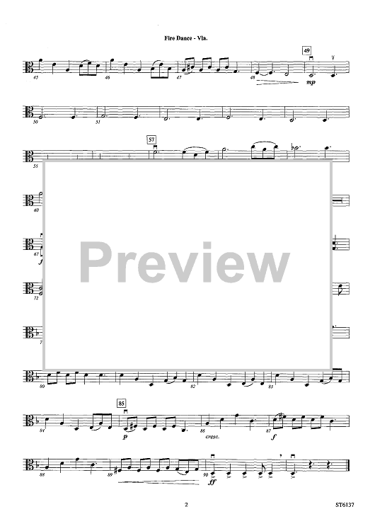 Fire Dance - Viola" Sheet Music for String Orchestra - Sheet Music Now