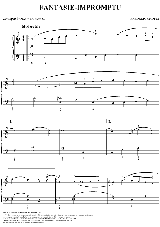 Fantasie-Impromptu" Sheet Music for Easy Piano - Sheet Music Now