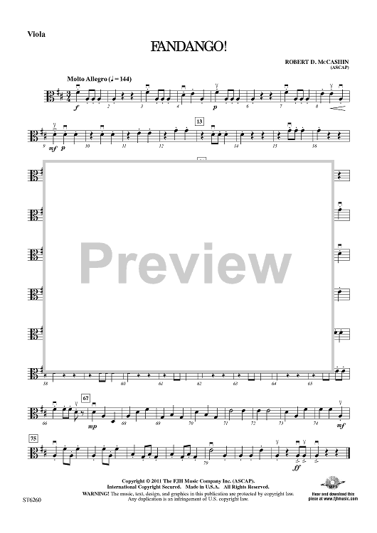 Fandango! - Viola" Sheet Music for String Orchestra - Sheet Music Now