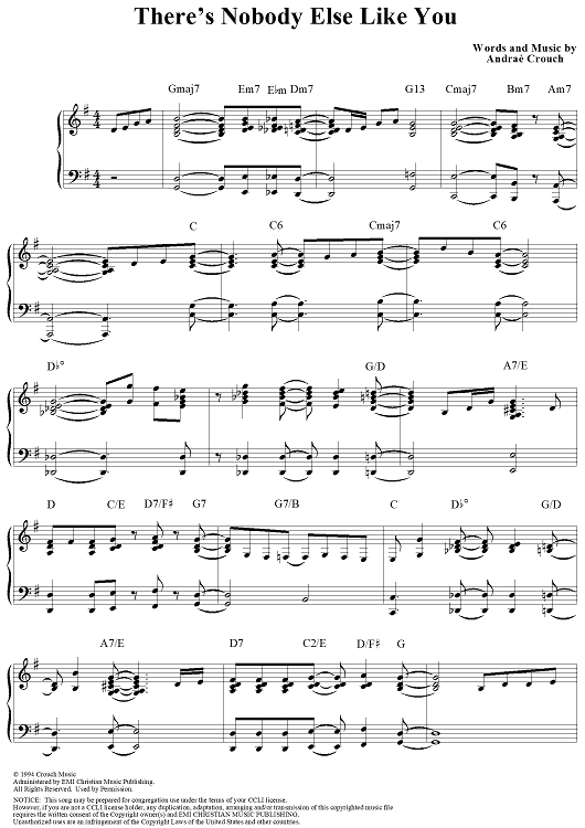 There's Nobody Else Like You (Brownsville Edition)" Sheet Music for ...