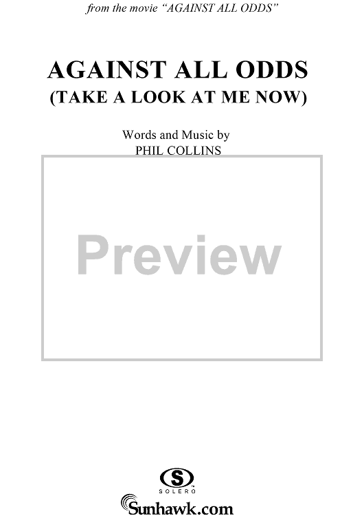 Against All Odds" Sheet Music by Mariah Carey; Phil Collins for Piano ...