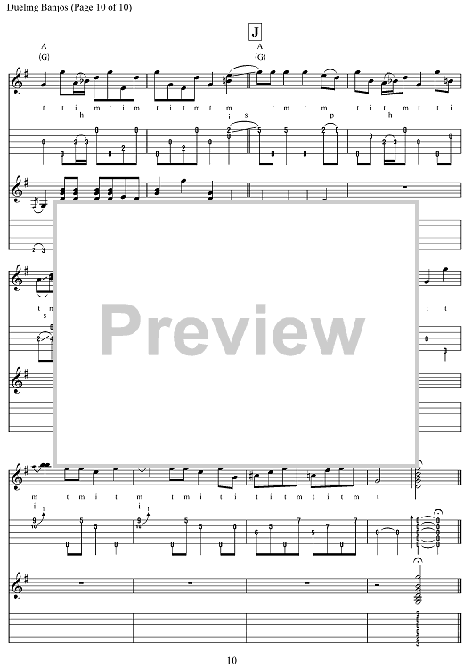 Duelling Banjos" Sheet Music for Banjo/Guitar Tab - Sheet Music Now