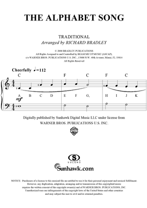 The Alphabet Song" Sheet Music for Easy Piano/Vocal - Sheet Music Now