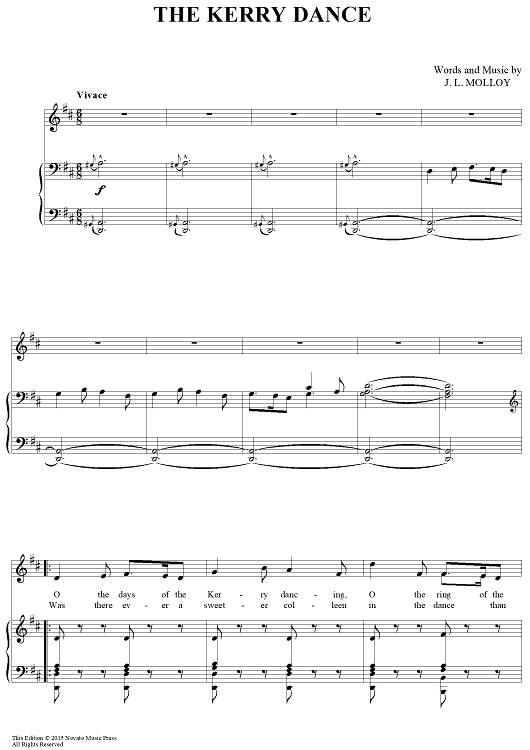 The Kerry Dance" Sheet Music for Piano/Vocal/Chords - Sheet Music Now