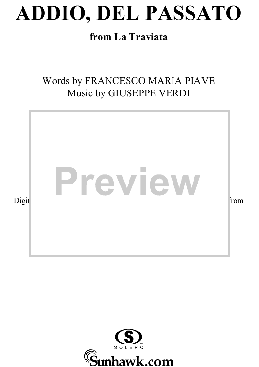 Addio, del Passato" Sheet Music by Maria Callas for Voice/Piano - Sheet ...