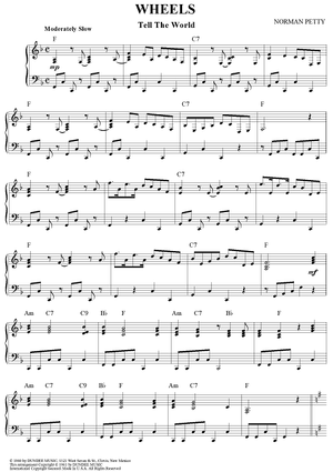 Wheels (Tell the World)" Sheet Music by String-A-Longs for Piano Solo ...