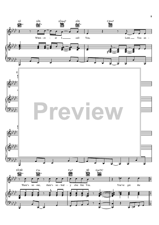 Nobody Else Like You" Sheet Music by Andrae Crouch for Piano/Vocal ...