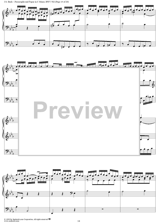 Passacaglia and Fugue in C Minor, BWV 582" Sheet Music for Organ Solo ...