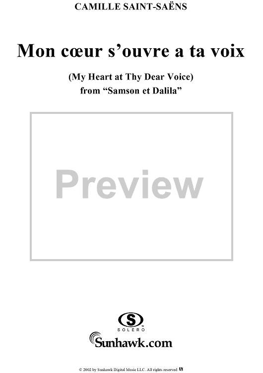 Mon Coeur S'ouvre à Ta Voix, Part 1, No. 9 from Samson et Dalila - fro ...