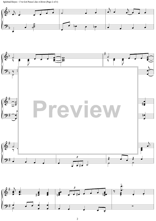 I’ve Got Peace Like a River" Sheet Music for Piano Solo - Sheet Music Now