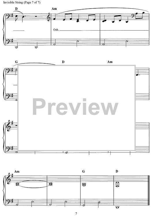 Invisible String" Sheet Music by Taylor Swift for Easy Piano/Vocal ...
