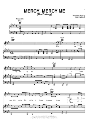 Mercy, Mercy Me (The Ecology)" Sheet Music by Marvin Gaye for Piano ...