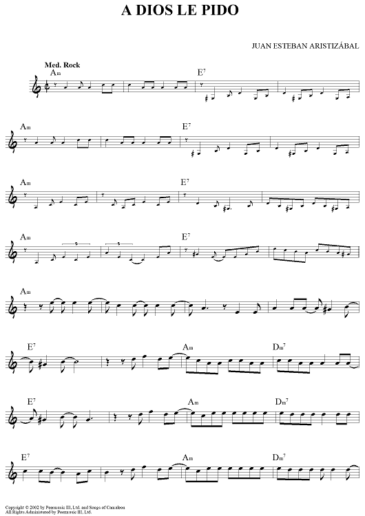 A Dios Le Pido" Sheet Music for Lead Sheet - Sheet Music Now