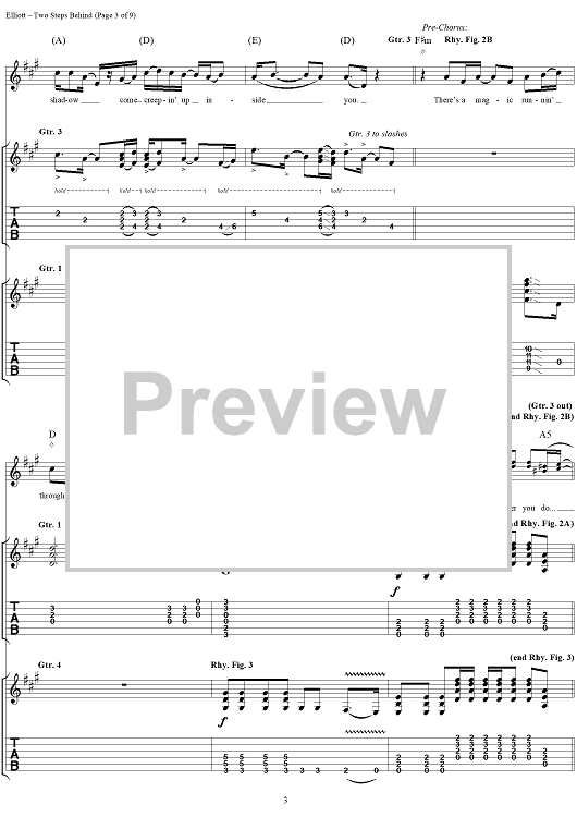 Two Steps Behind (Electric Version)" Sheet Music by Def Leppard for ...