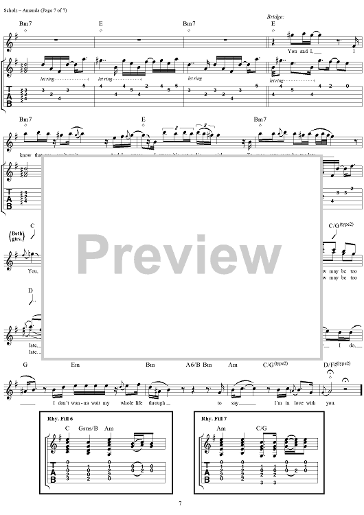Amanda" Sheet Music by Boston for Guitar Tab/Vocal - Sheet Music Now