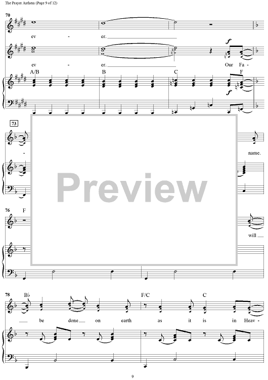 The Prayer Anthem" Sheet Music for Piano/Vocal/Chords - Sheet Music Now