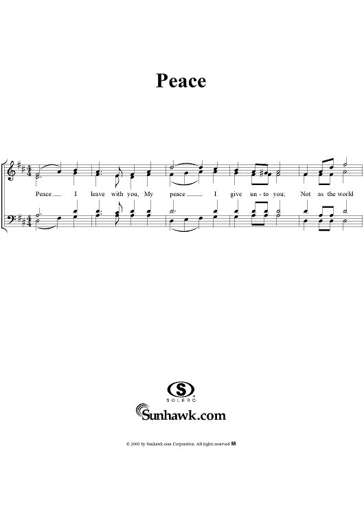 Peace" Sheet Music for Four-part Mixed Chorus - Sheet Music Now