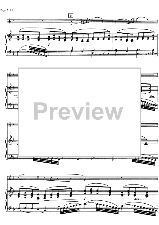 The Watermill - Score" Sheet Music for Flute or Oboe or Violin/Piano ...