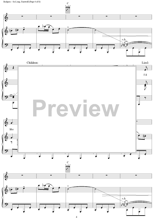 So Long, Farewell" Sheet Music for Piano/Vocal/Chords - Sheet Music Now