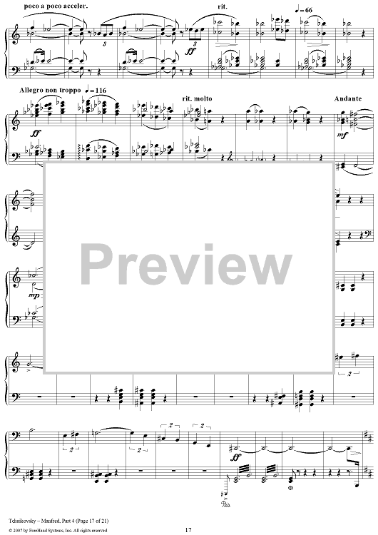 Symphony “Manfred” on dramatic poem by Byron, Part 4" Sheet Music for ...