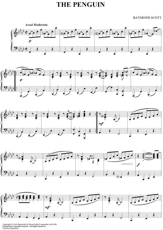 The Penguin" Sheet Music for Piano Solo - Sheet Music Now