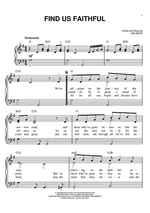 Find Us Faithful" Sheet Music by Steve Green for Easy Piano - Sheet ...