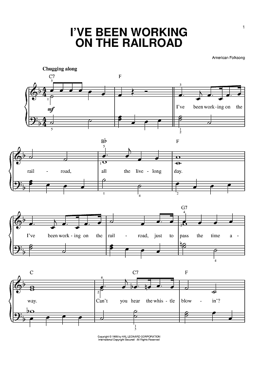 I've Been Working On The Railroad" Sheet Music for Easy Piano - Sheet ...