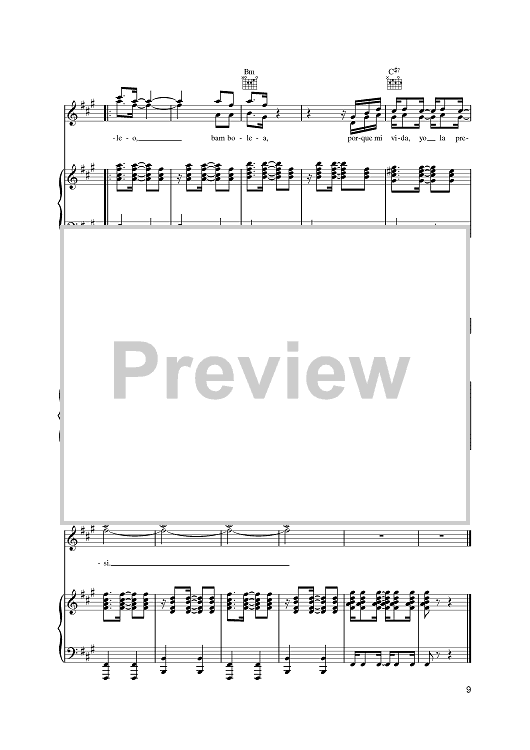 Bamboleo" Sheet Music by Gipsy Kings for Piano/Vocal/Chords - Sheet ...