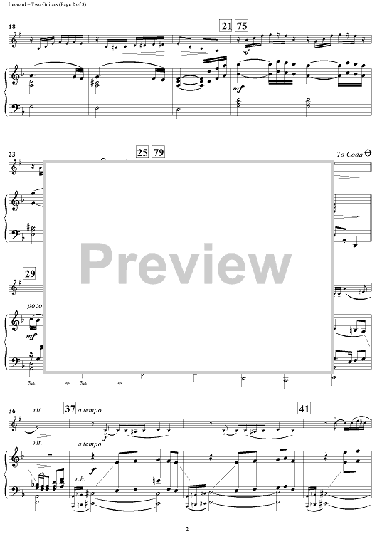 Two Guitars" Sheet Music for Bb Bass Clarinet/Piano - Sheet Music Now