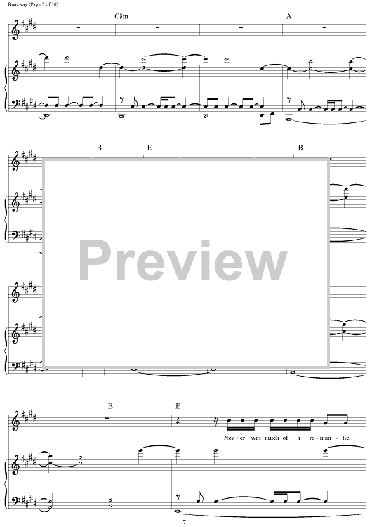 Runaway" Sheet Music by Kanye West for Piano/Vocal/Chords - Sheet Music Now