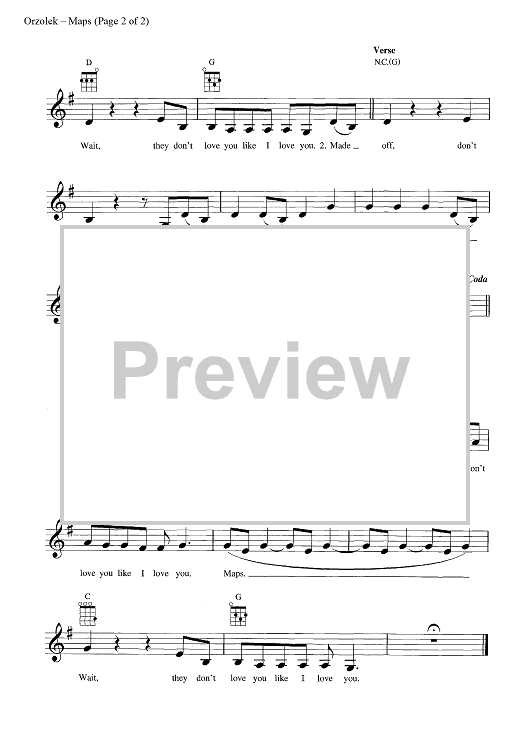 Maps" Sheet Music by Yeah Yeah Yeahs for Ukulele/Vocal - Sheet Music Now