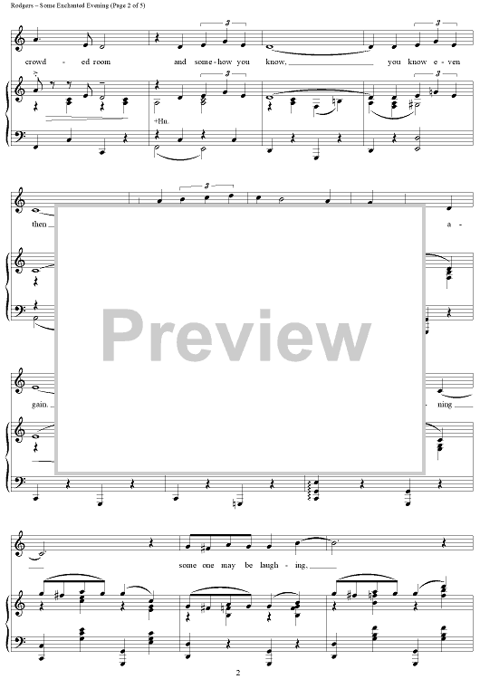 Some Enchanted Evening" Sheet Music for Piano/Vocal - Sheet Music Now