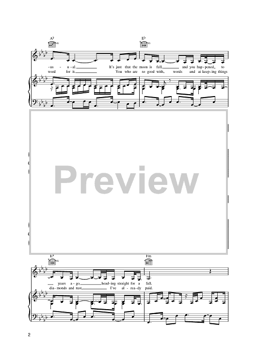 Diamonds And Rust" Sheet Music by Joan Baez for Piano/Vocal/Chords ...