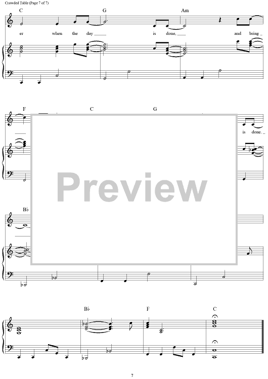 Crowded Table" Sheet Music by The Highwomen for Piano/Vocal/Chords ...