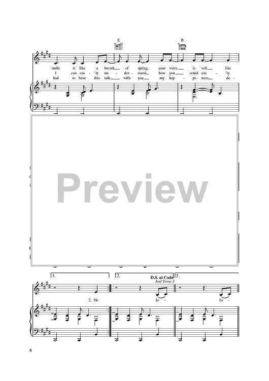 Jolene" Sheet Music by Dolly Parton for Piano/Vocal/Chords - Sheet ...