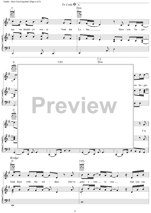 Have You Forgotten?" Sheet Music by Darryl Worley for Piano/Vocal ...