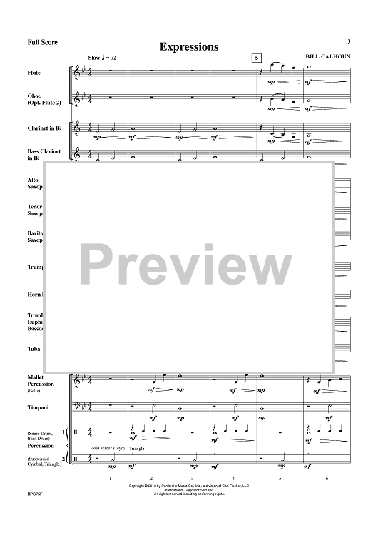 Expressions - Score" Sheet Music for Concert Band - Sheet Music Now