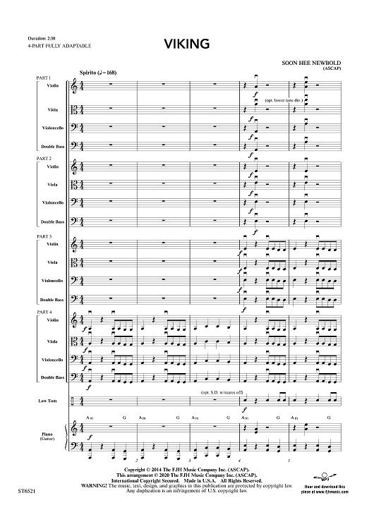 Viking - Score" Sheet Music for String Orchestra - Sheet Music Now