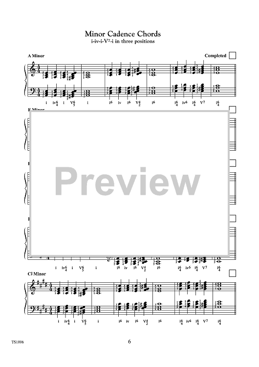 Cadence Chords in three positions" Sheet Music for Piano - Sheet Music Now