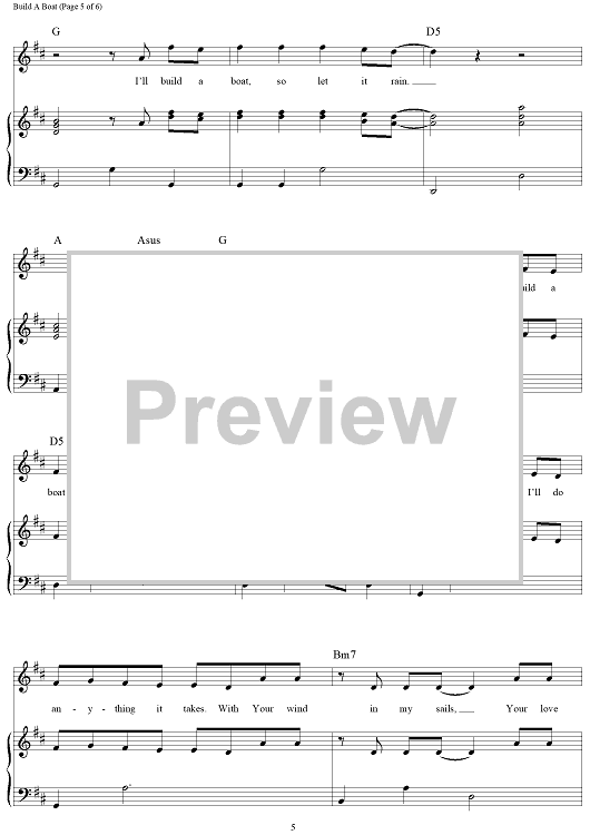 Build A Boat" Sheet Music by Colton Dixon for Piano/Vocal/Chords ...