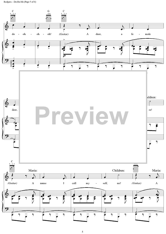 Do-Re-Mi" Sheet Music for Piano/Vocal/Chords - Sheet Music Now
