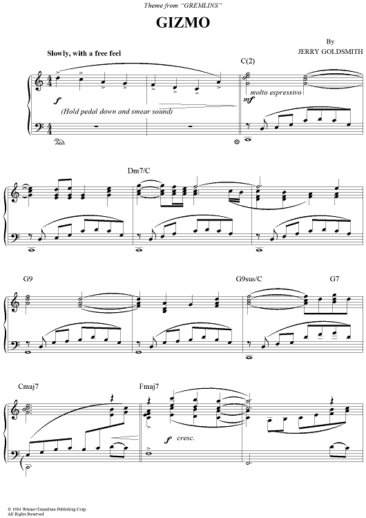 Gizmo" Sheet Music for Piano Solo - Sheet Music Now