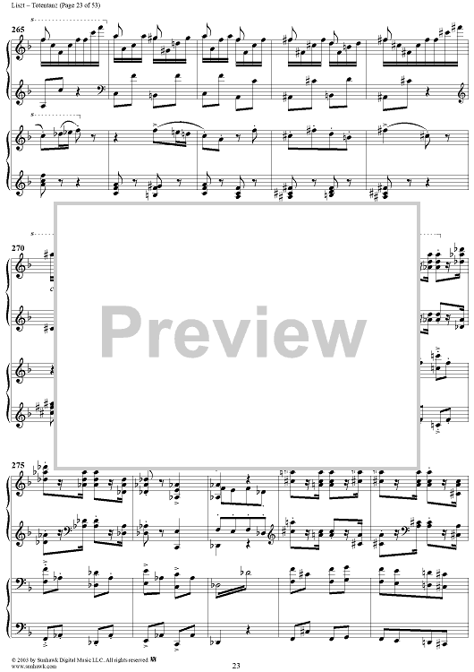 Totentanz" Sheet Music for 2 Pianos, 4 Hands - Sheet Music Now