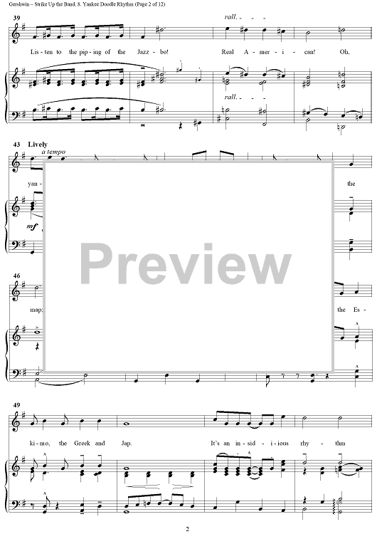 Yankee Doodle Rhythm" Sheet Music for Piano/Vocal/Chords - Sheet Music Now