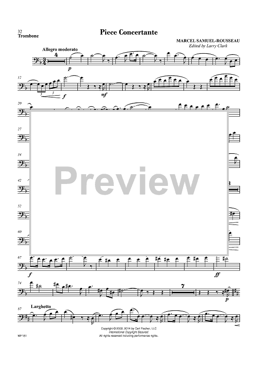 Piece Concertante" Sheet Music for Trombone/Piano - Sheet Music Now