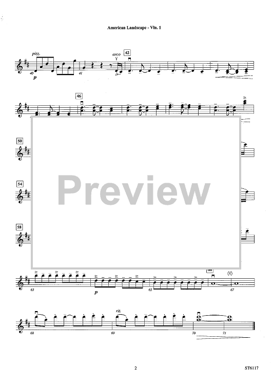 American Landscape - Violin 1" Sheet Music for String Orchestra - Sheet Music Now